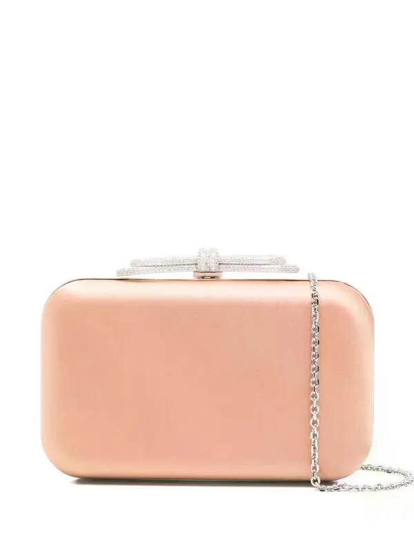 Mach & Mach Crystal-embellished Bow Clutch - Neutrals