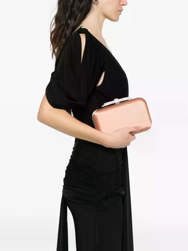 Mach & Mach Crystal-embellished Bow Clutch - Neutrals