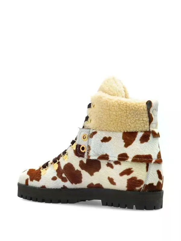 ODISSI Heidi Cow-printed Hiking Boots