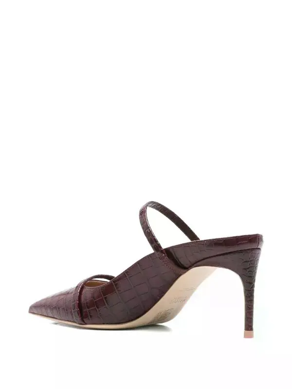 MALONE SOULIERS 70mm Crocodile-embroidered Leather Mules
