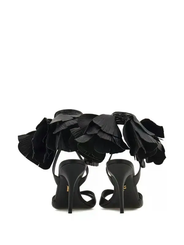FERRAGAMO Nappa Leather Sandals With Flower Embellishments