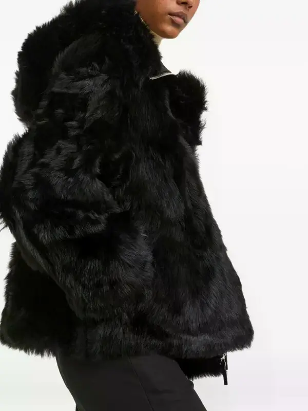 YVES SALOMON Hooded Lamb Shearling Jacket