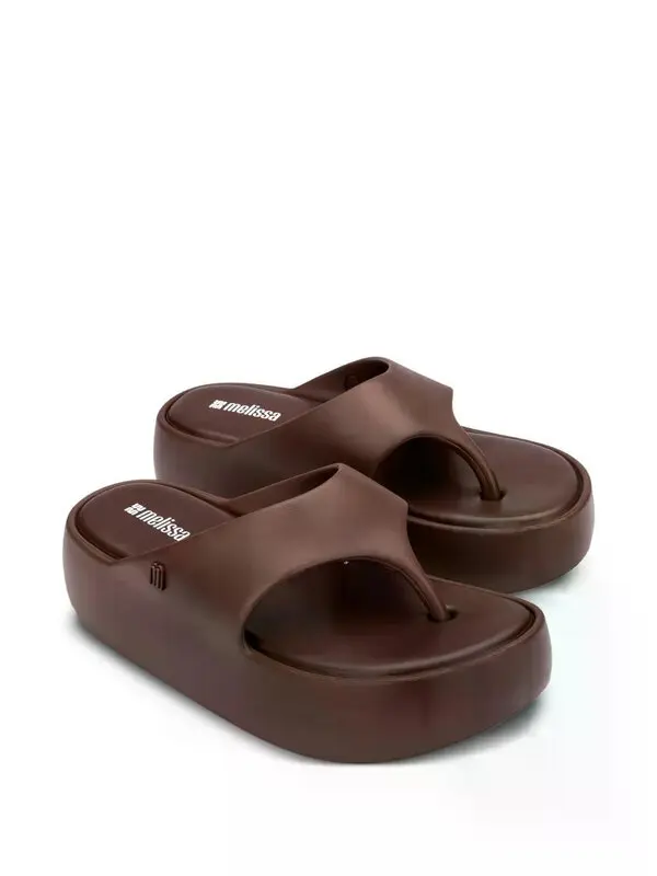 Melissa Platform T-strap Slides - Brown