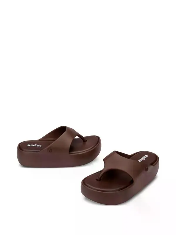 Melissa Platform T-strap Slides - Brown