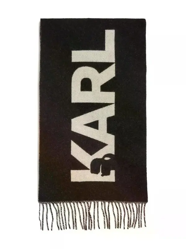 Karl Lagerfeld K/essential Jacquard Woven Scarf - Black