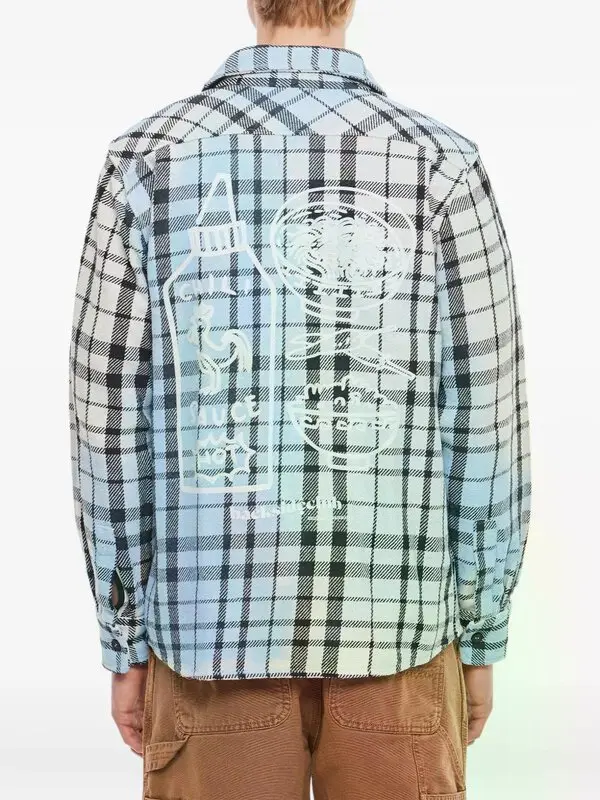 BACKSIDECLUB Checked-pattern Shirt - Blue