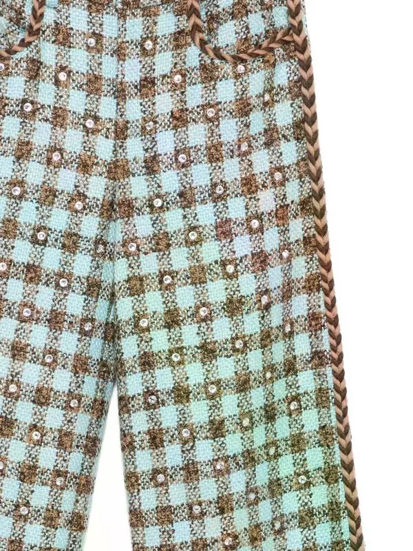Giuseppe Di Morabito Gingham-check Braided-trim Trousers