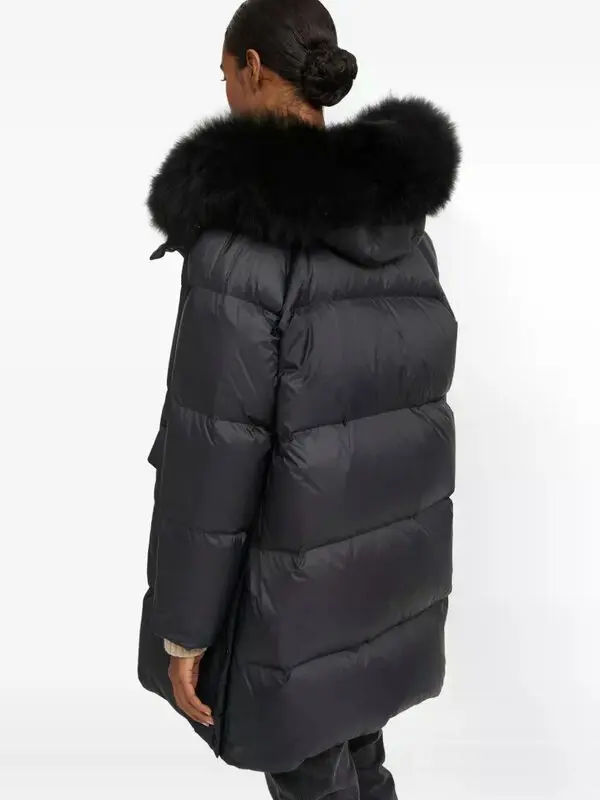 YVES SALOMON Lamb Shearling-trim Hooded Down Jacket