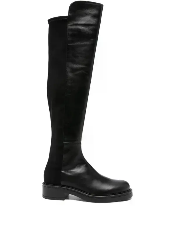 STUART WEITZMAN 40mm Panelled Leather Knee-high Boots - Black