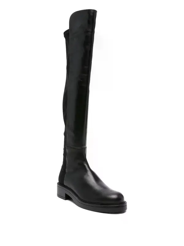 STUART WEITZMAN 40mm Panelled Leather Knee-high Boots - Black