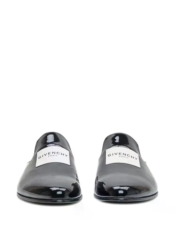 Givenchy Logo-plaque Patent Leather Slippers
