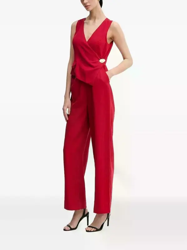 PEDRO DEL HIERRO Wrap-front Jumpsuit With Gold-tone Button Embellishments