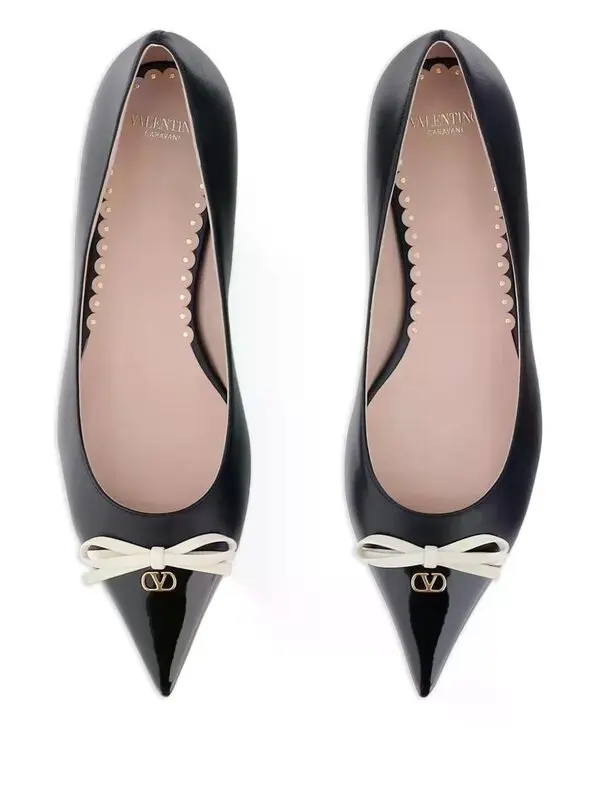 Valentino Garavani Contrast-bow Ballet Flats - Black