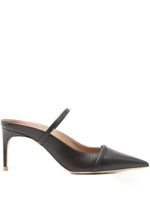 MALONE SOULIERS 70mm Leather Pointed-toe Mules - Brown