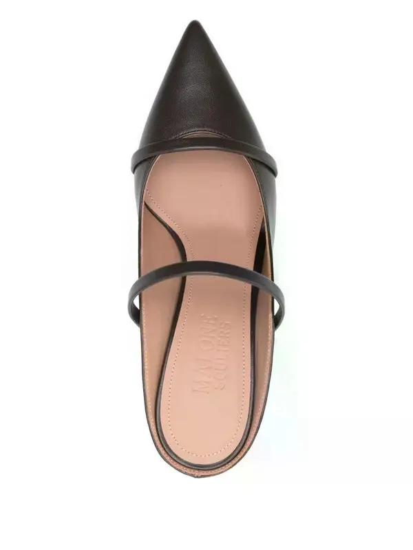MALONE SOULIERS 70mm Leather Pointed-toe Mules - Brown