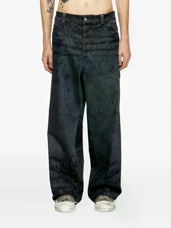 DIESEL Paint-splatter Utility-pocket Trousers
