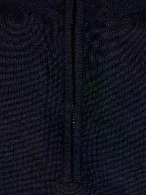 Canali High-neck Zip-up Sweater - Blue