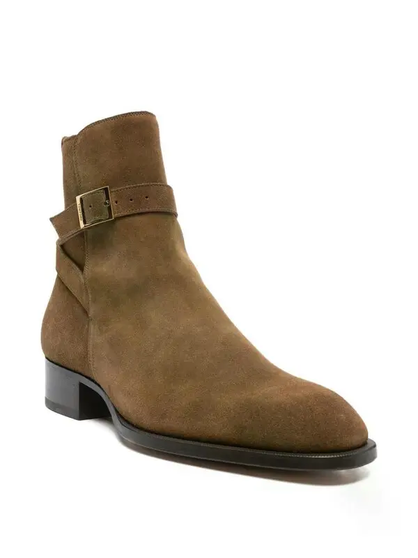 TOM FORD 40mm Buckled-strap Suede Boots