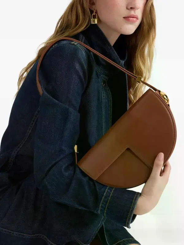 PATOU Le Half-moon Leather Shoulder Bag