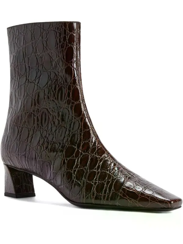 GIUSEPPE ZANOTTI Crocodile-effect Square-toe Boots