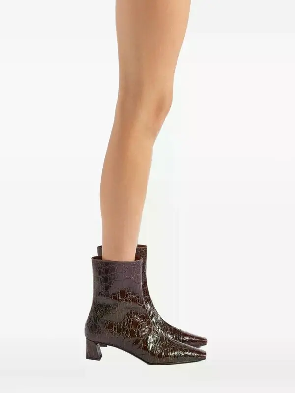 GIUSEPPE ZANOTTI Crocodile-effect Square-toe Boots