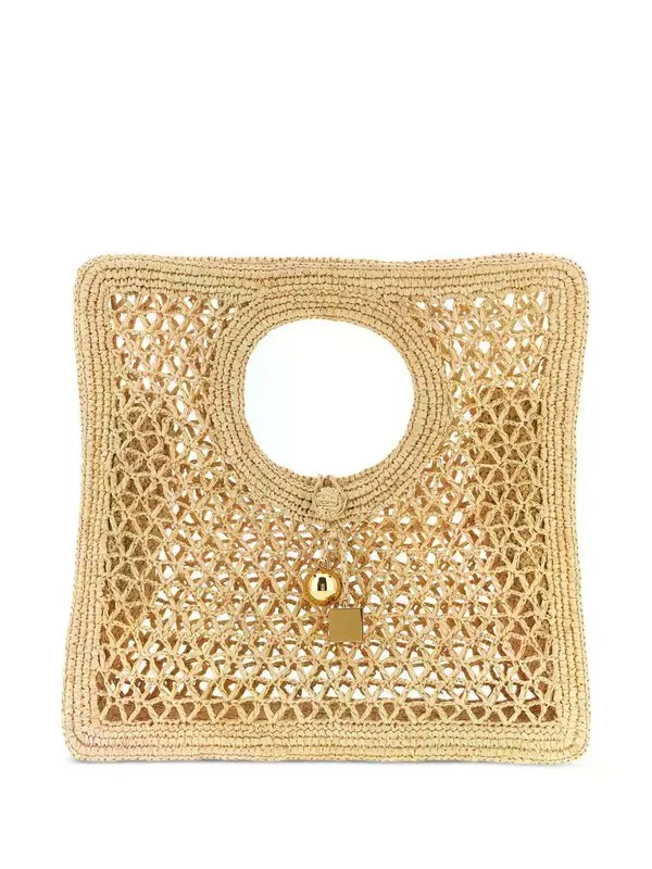 Jacquemus Interlocking Closure Raffia Bag - Neutrals