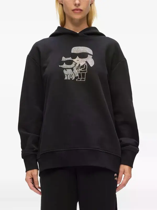 Karl Lagerfeld Rhinestone-embellished Hooded Sweater