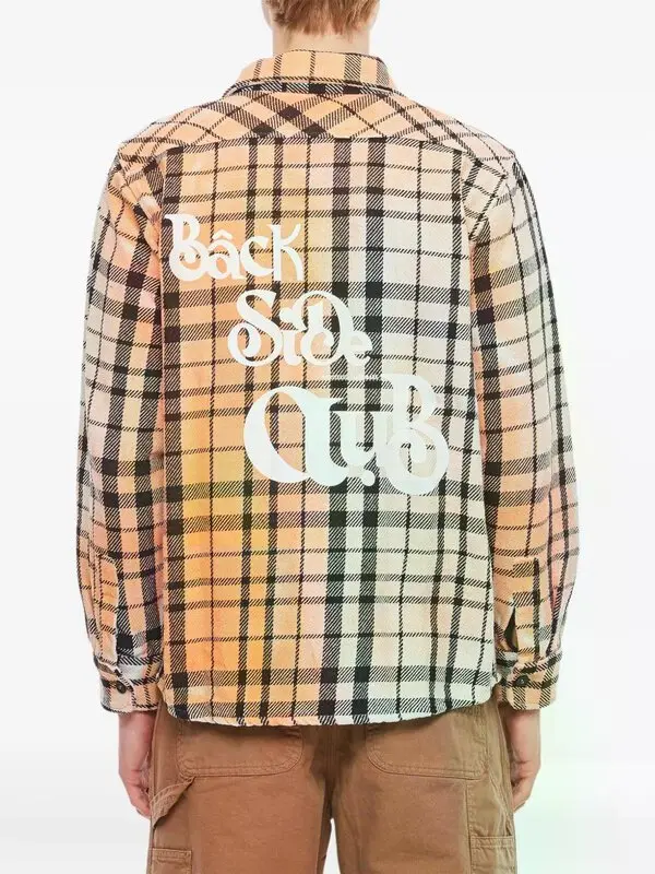 BACKSIDECLUB Checked-pattern Shirt - Orange