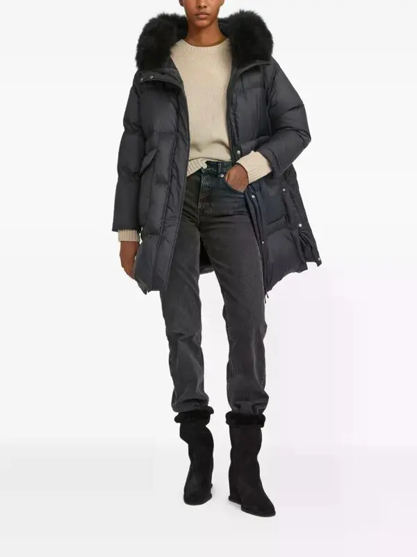 YVES SALOMON Lamb Shearling-trimmed Hooded Down Jacket