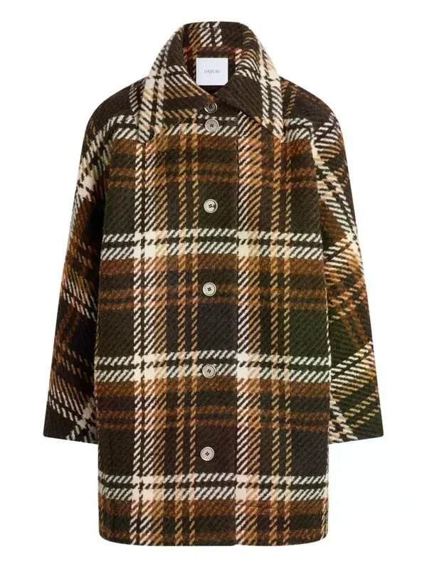 Patou Checked Wool Coat