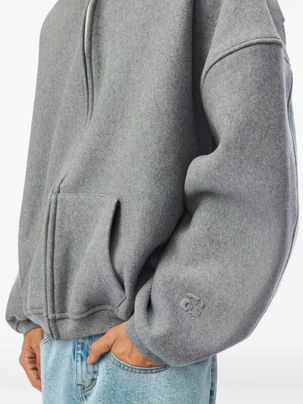 Alexander Wang Puff Logo Zip-Up Hoodie - Grey | Editorialist