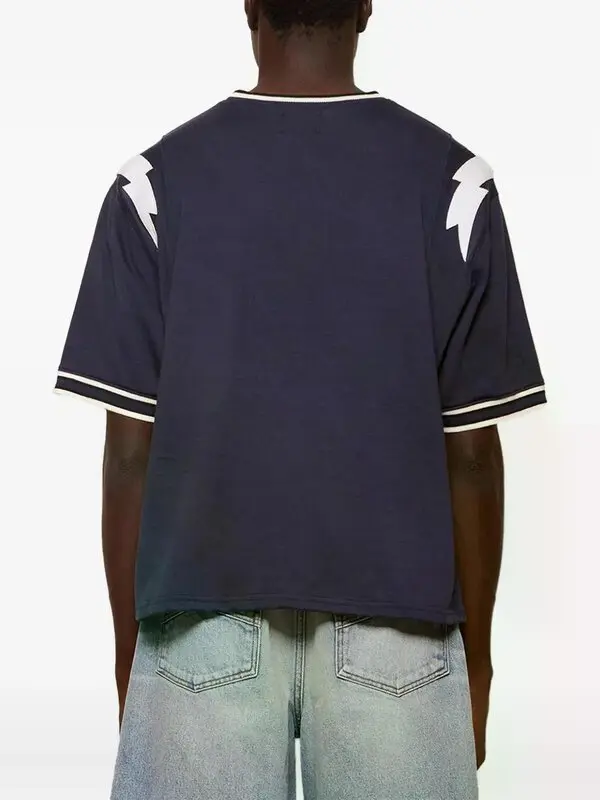 Rhude Logo-detail Baseball T-shirt - Blue