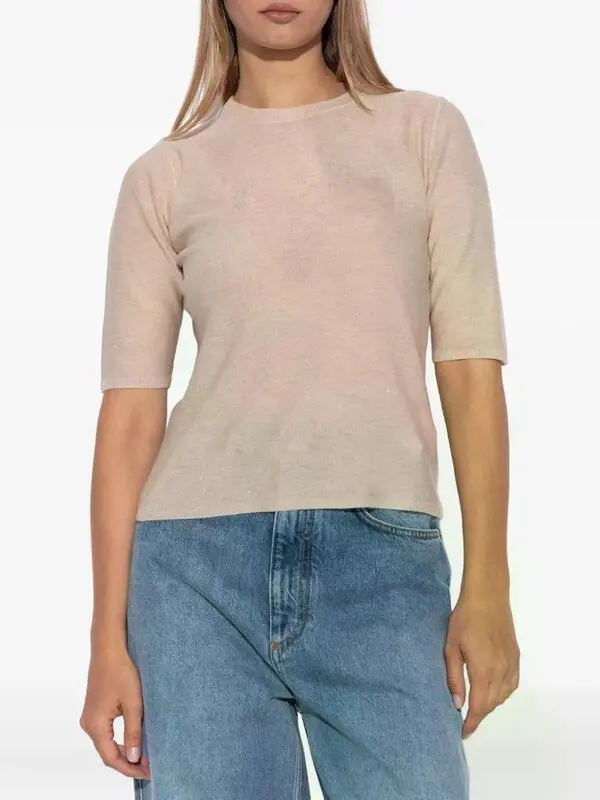 Fabiana Filippi Embellished Short-sleeve T-shirt - Neutrals