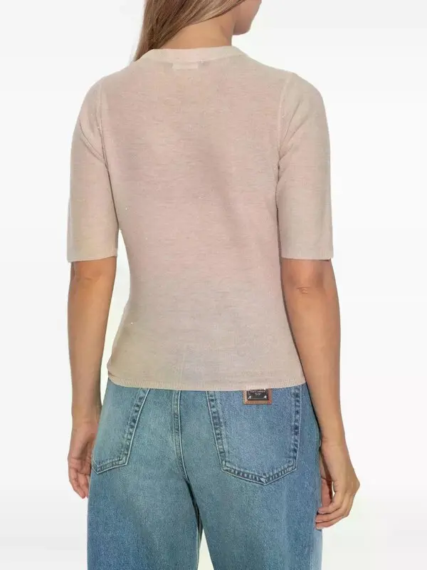 Fabiana Filippi Embellished Short-sleeve T-shirt - Neutrals