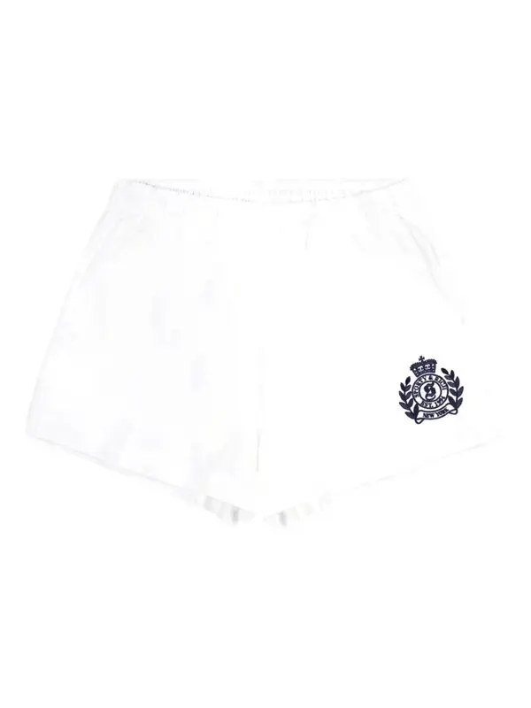 SPORTY & RICH H&w Embroidered Shorts - White