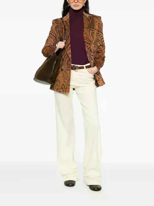 Etro Paisley-print Double-breasted Corduroy Blazer