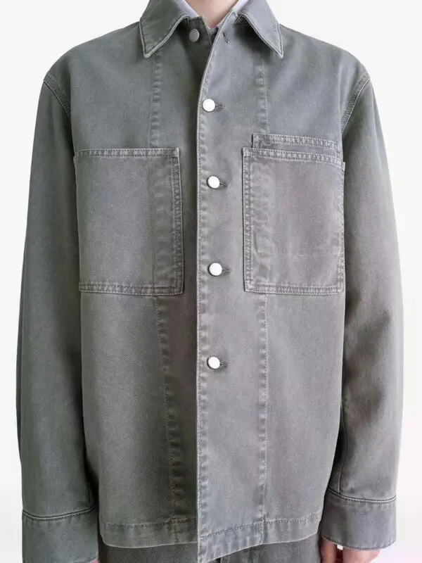 LEMAIRE Patch-pocket Denim Overshirt - Grey