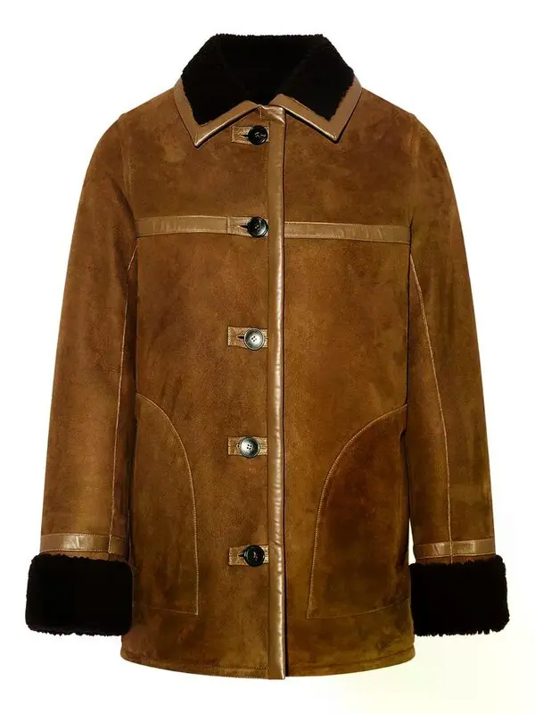 YVES SALOMON Leather-trimmed Coat