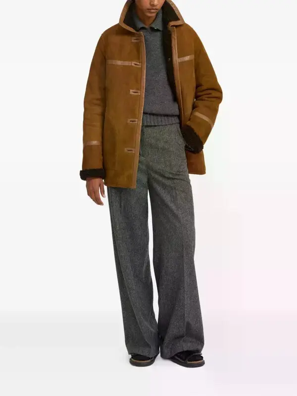 YVES SALOMON Leather-trimmed Coat