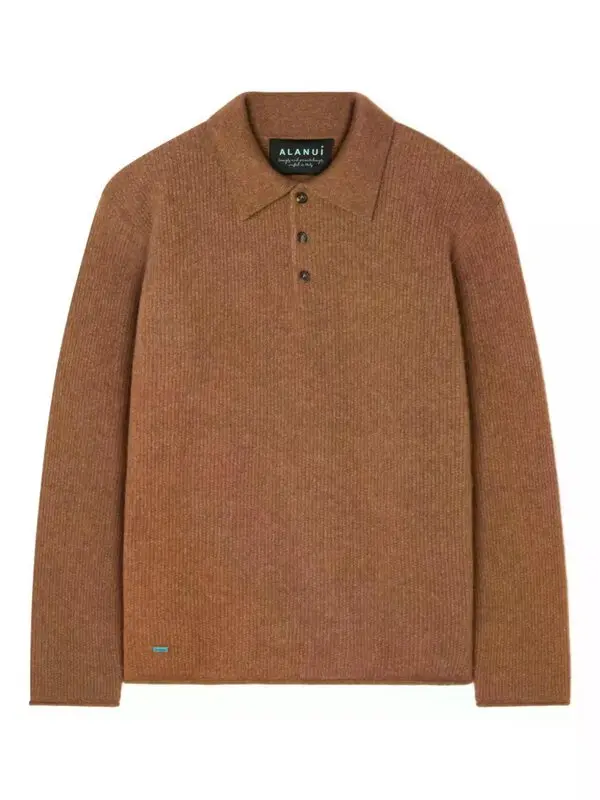 Alanui Cashmere Blend Polo Shirt - Brown