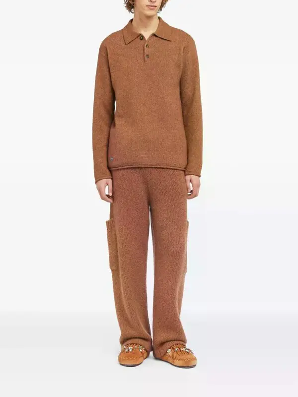 Alanui Cashmere Blend Polo Shirt - Brown