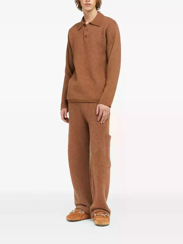 Alanui Cashmere Blend Polo Shirt - Brown