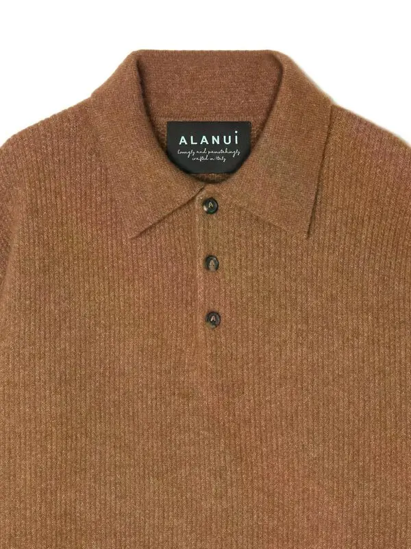 Alanui Cashmere Blend Polo Shirt - Brown