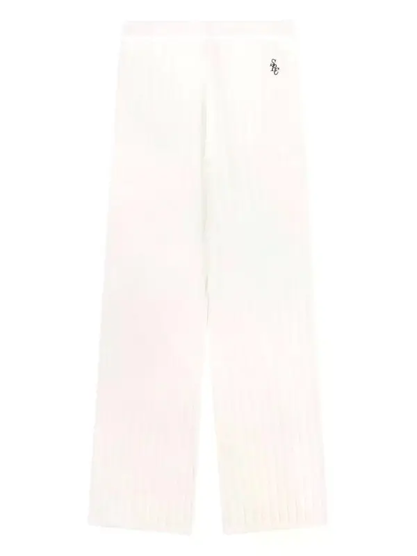 SPORTY & RICH Ribbed Knit Trousers - White