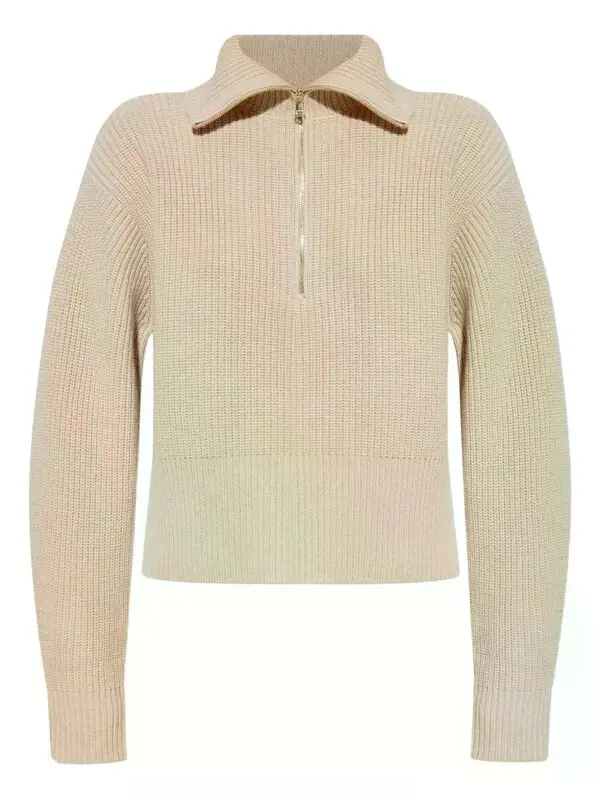 Max Mara Ribbed Zip-neck Sweater