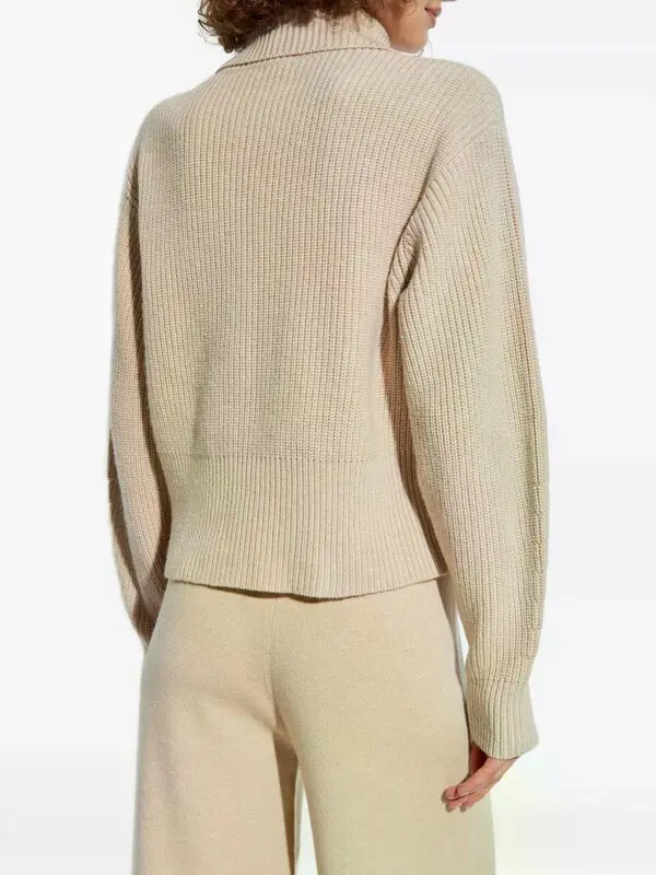 Max Mara Ribbed Zip-neck Sweater