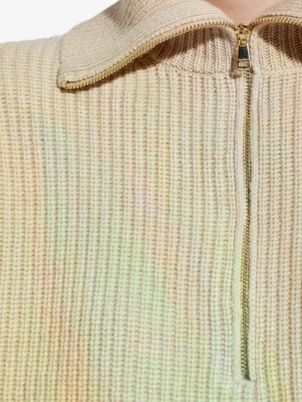 Max Mara Ribbed Zip-neck Sweater