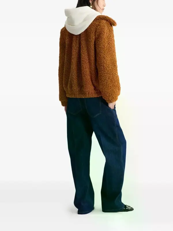 PATOU High-neck Faux-fur Bomber Jacket - Brown