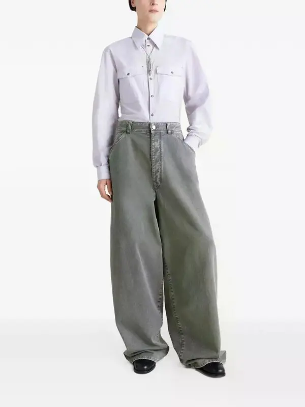 LEMAIRE Snow-wash Tapered Trousers - Grey