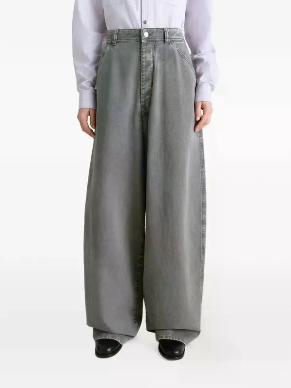 LEMAIRE Snow-wash Tapered Trousers - Grey